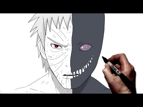 How To Draw Obito/Black Zetsu | Step By Step | Naruto