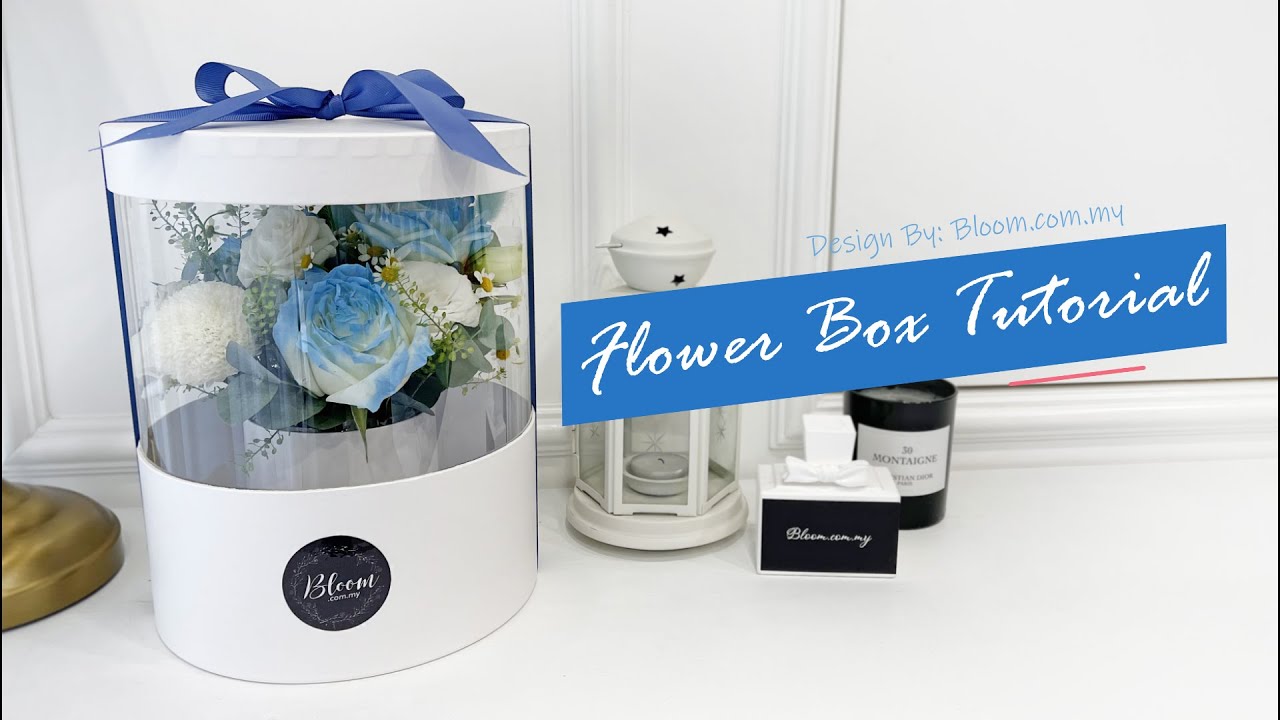 Flower Box Arrangement || Crushed Ice Blue Rose Flower Box || 碎冰蓝玫瑰花盒 ...