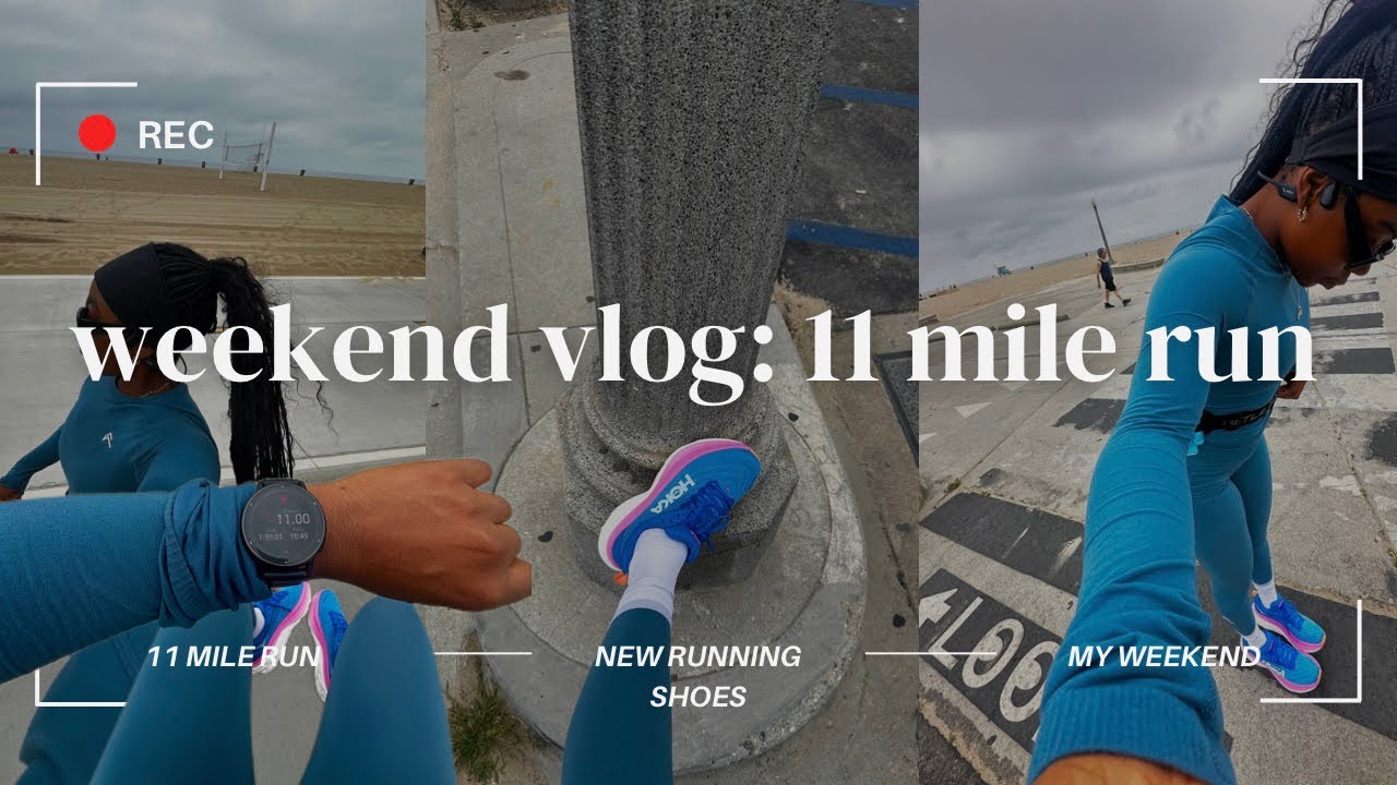 11 mile run vlog ♡ + my weekend, my running story, we're basically on ...
