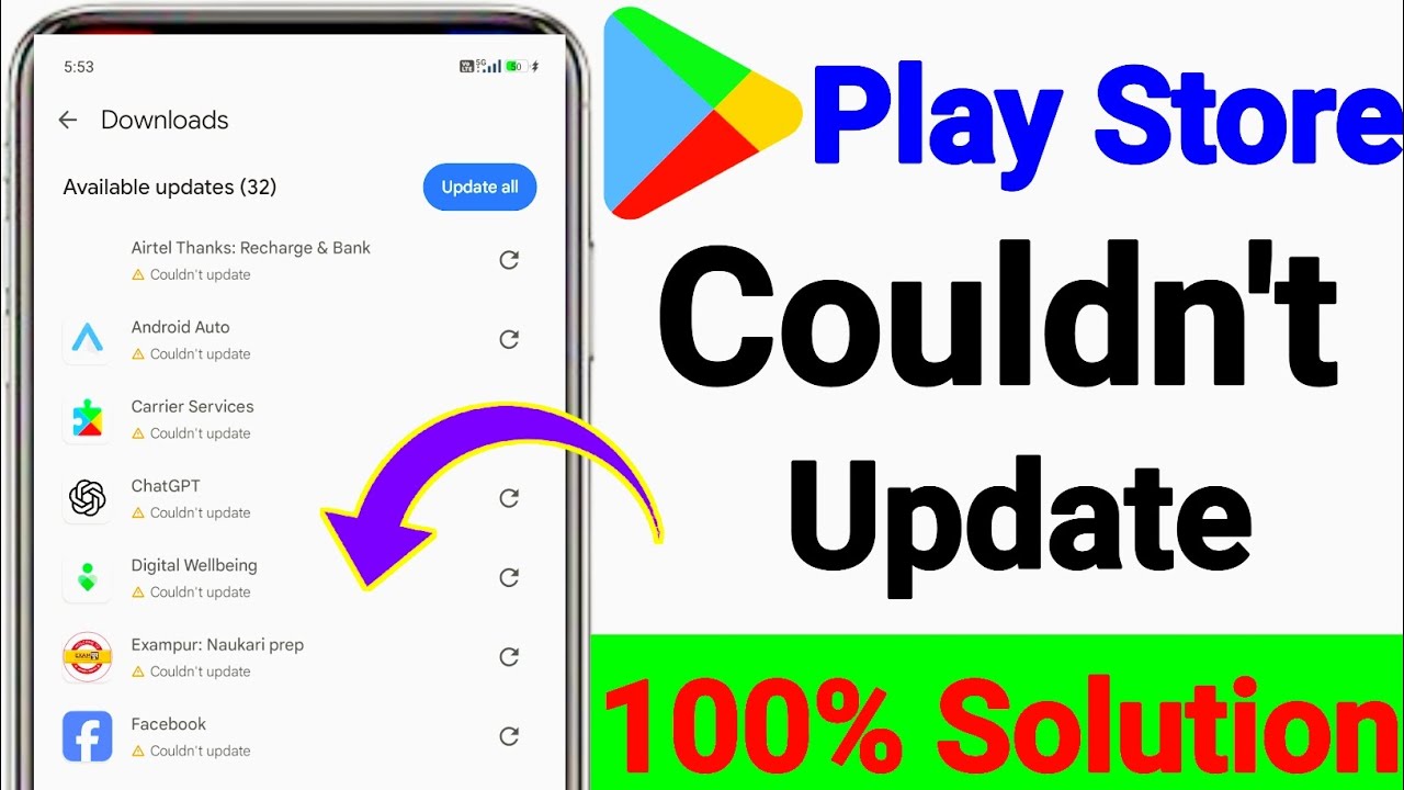 Couldn't Update Play Store Problem | Play Store App Couldn't Update ...