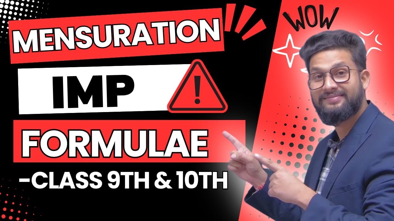 Most Important Formulae of Mensuration | Class 9th & 10th | JR ...