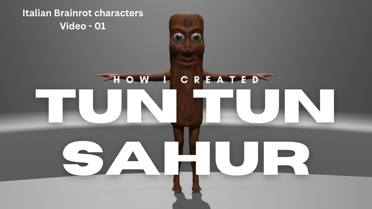 🎨 3D Modeling Italian Brainrot Tun Tun Sahur in Blender | Step-by-Step ...