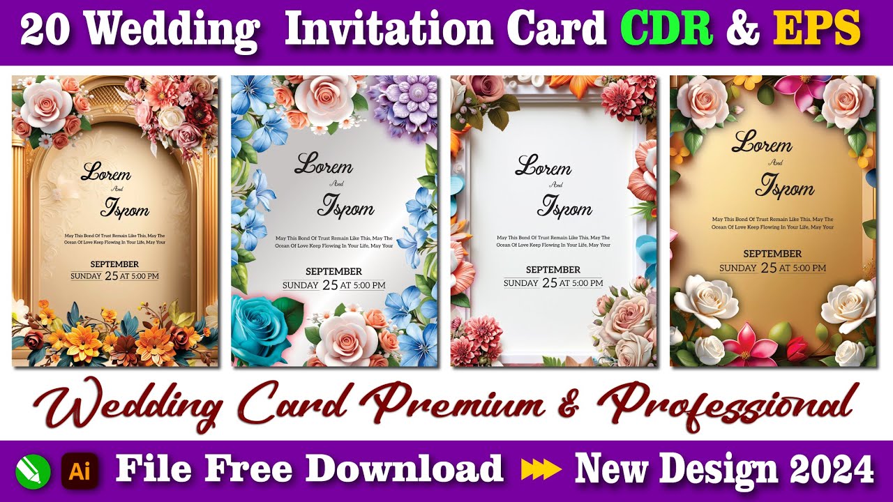 Wedding Card Cdr Free Download | Wedding Invitation Card Cdr File Free ...