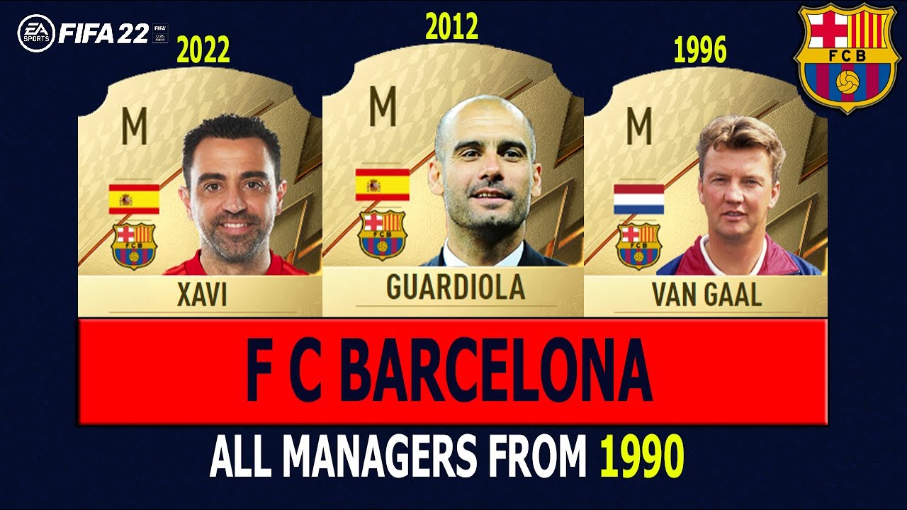 BARCELONA 🔥 ALL MANAGERS HISTORY FROM 1990-2022 FT . XAVI . GUARDIOLA ...