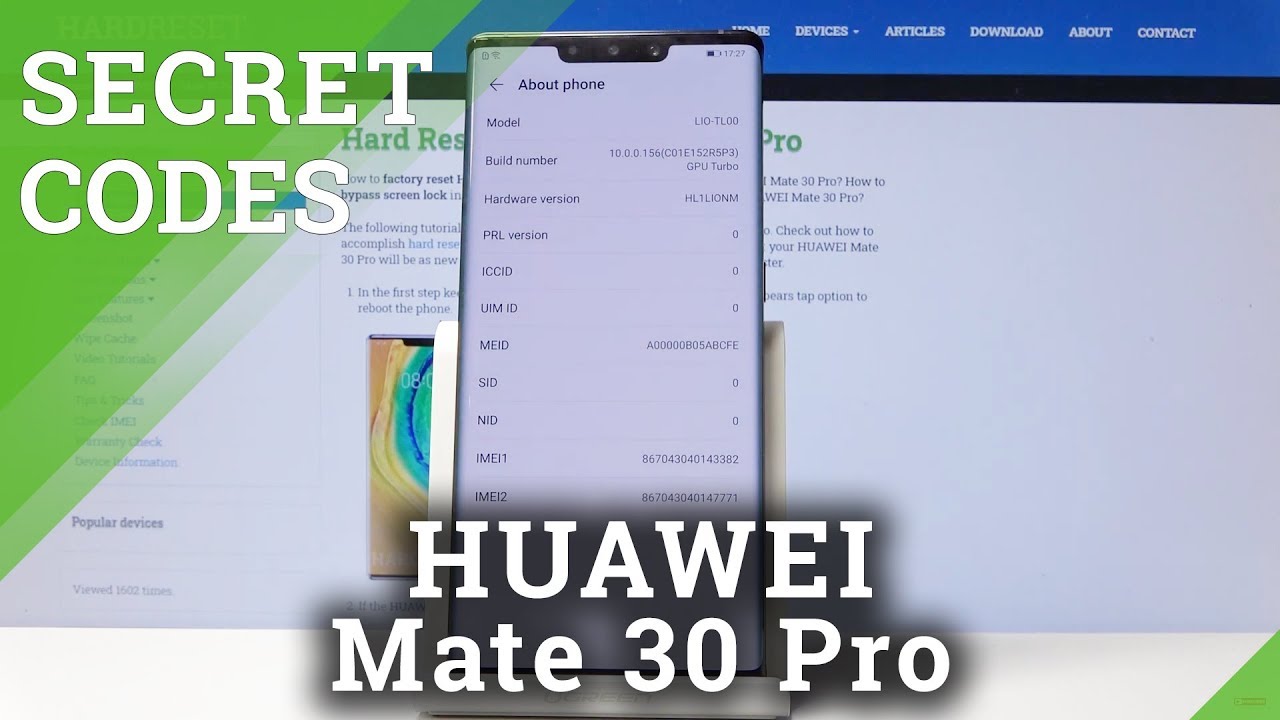 Secret Codes HUAWEI Mate 30 Pro - Hidden Mode / Service Menu - YouTube