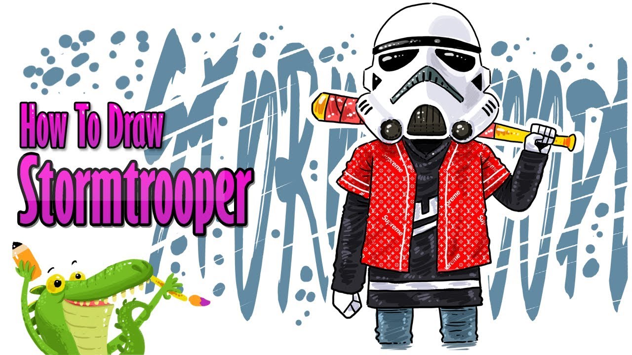 How To Draw Stormtrooper Star Wars | Supreme step by step - YouTube