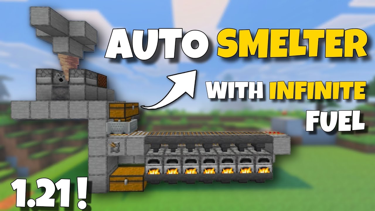 Auto smelter in minecraft bedrock||Ultra fast infinite smelting system ...