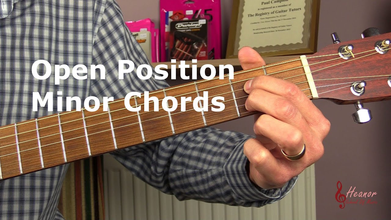 Guitar Chords - How to play the Open Position Minor Chords - YouTube