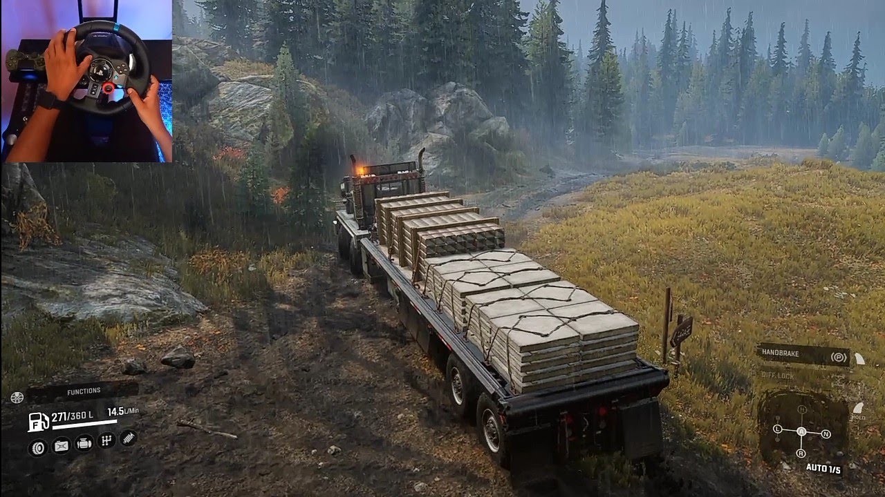 SnowRunner PS4 - Delivering Concrete Slabs and Metal Beams | Logitech ...