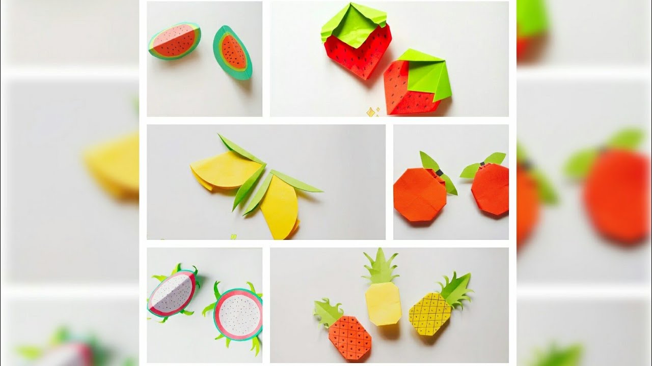 How to make paper fruits for kids | 6 Easy Paper Folding Crafts ...