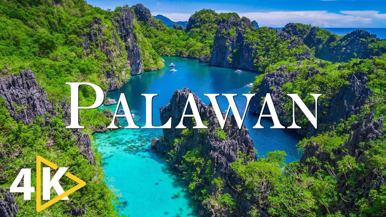 FLYING OVER PALAWAN (4K UHD) - Relaxing Music With Beautiful Nature ...