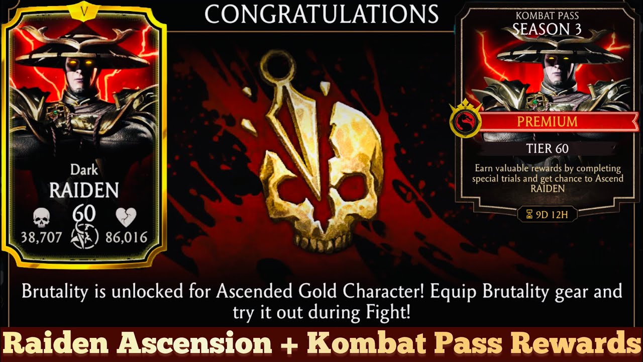 Premium Kombat Pass Season 3 Rewards & Raiden Ascension Fusion V MK ...