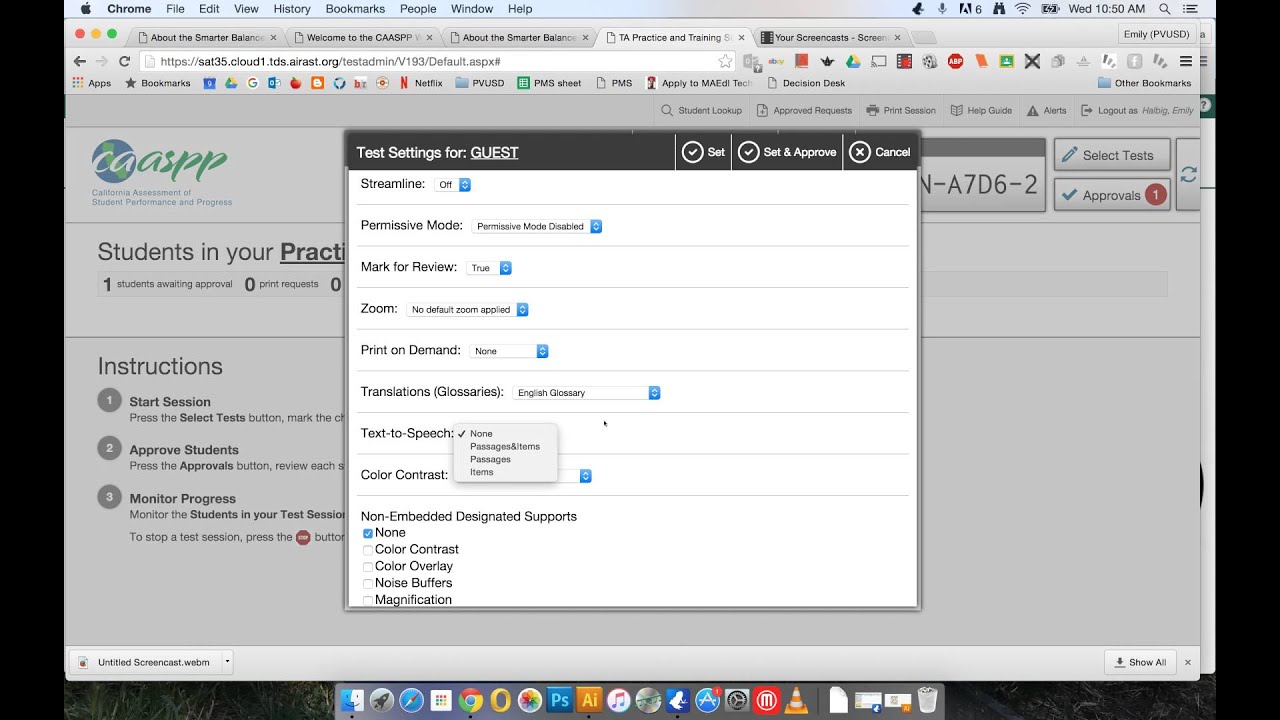 CAASPP approval and designated supports (for teachers) - YouTube