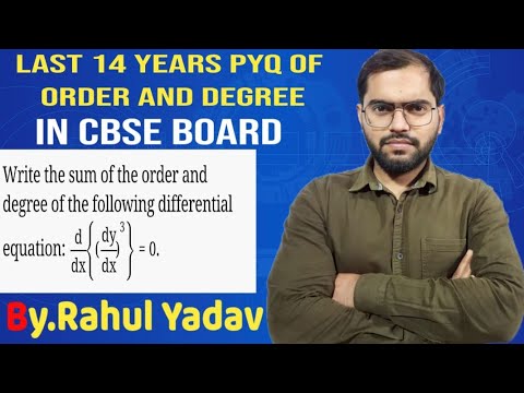 All pyq questions based on order and degree of differential equation in ...