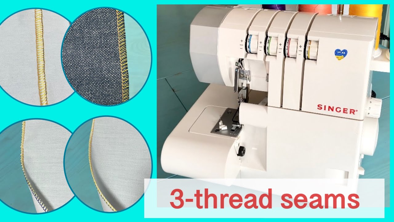 3-threads serger seams - YouTube