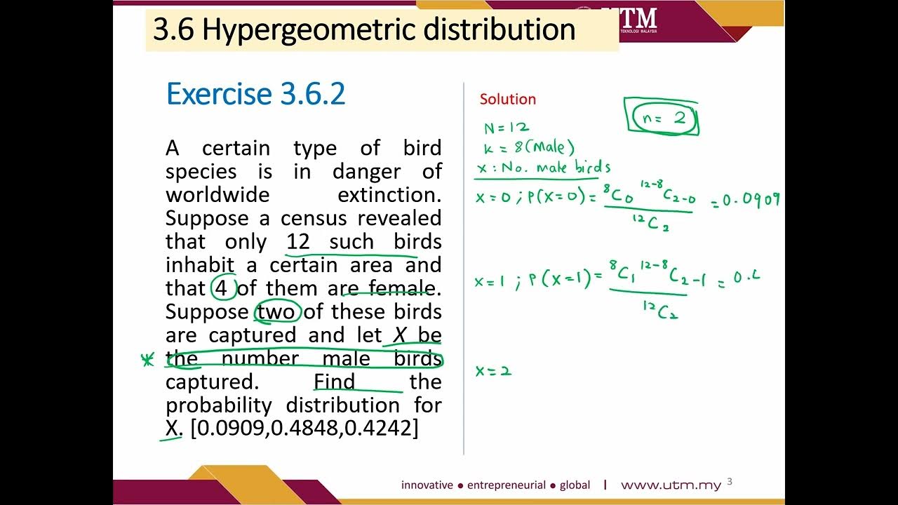 3.6a Hypergeometric distribution (Solution) - YouTube