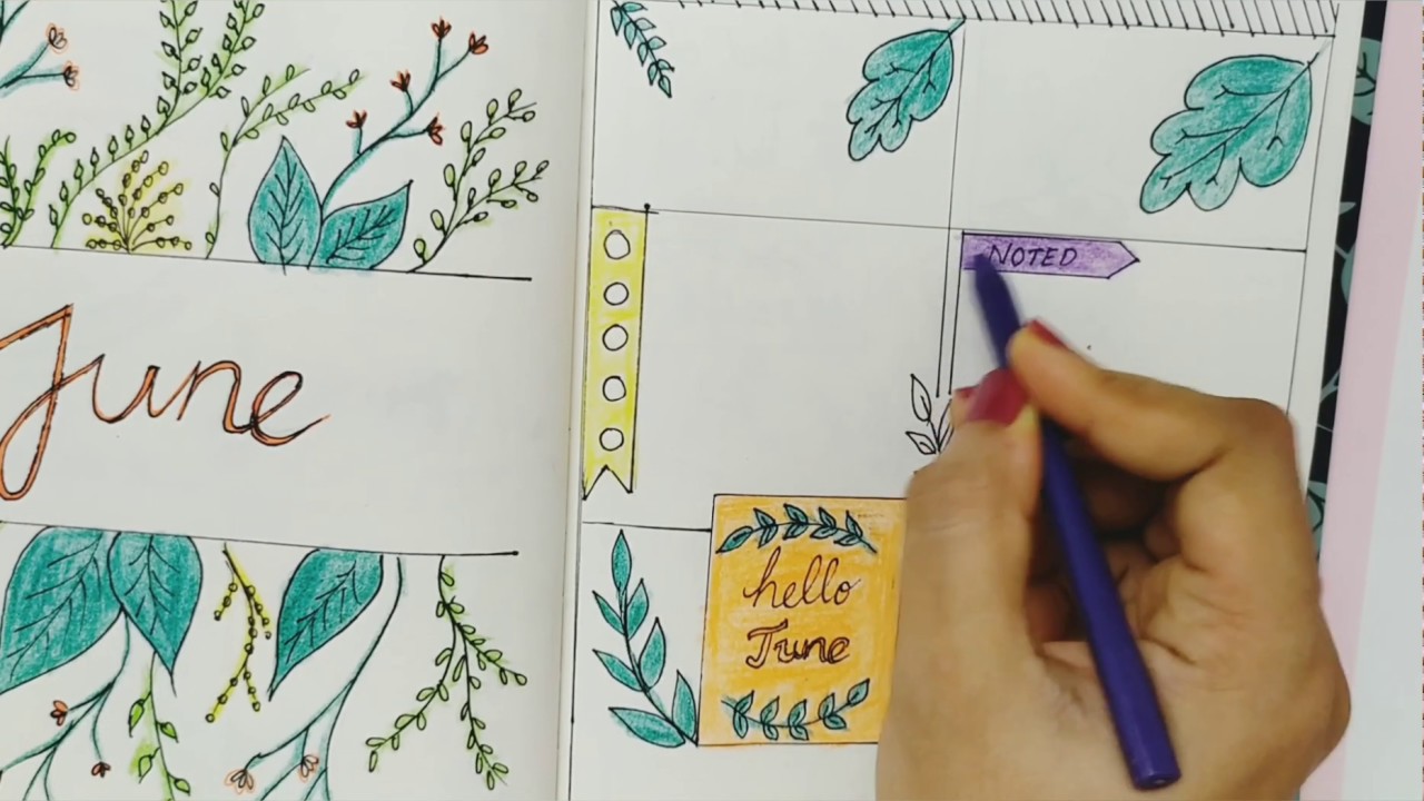 Weekly planning. JUNE 2020 leaves theme. - YouTube