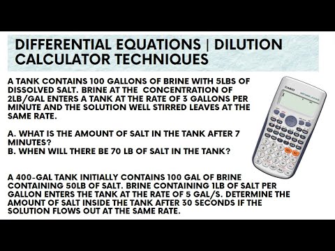 Dilution Problem CALTECH | Differential Equations - YouTube
