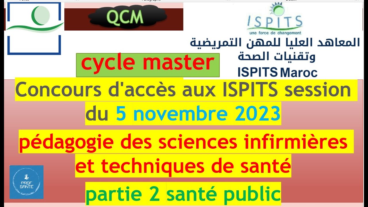 Concours d'accès aux ISPITS ( Master ) : pédagogie des sciences ...