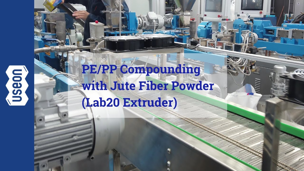 Lab20 Extruder for PE/PP Compounding with Jute Fiber Powder - USEON - YouTube