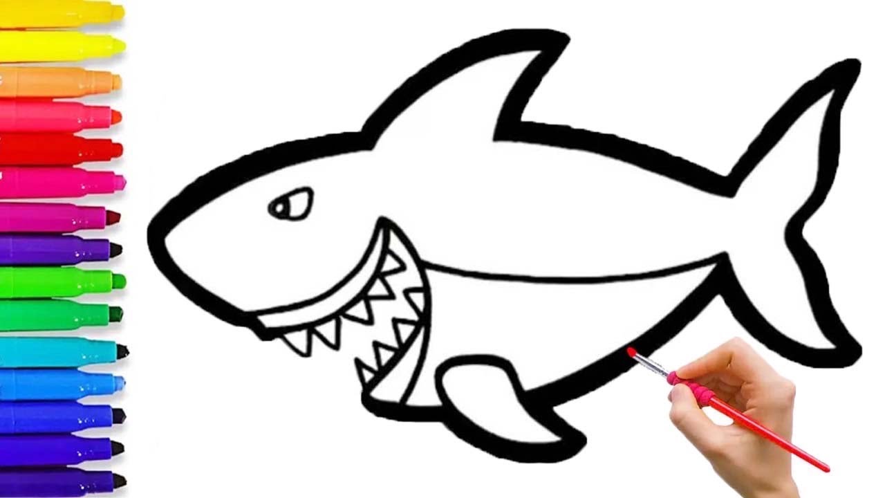 Drawing a picture of Baby shark | Суретін салу | Нарисуйте маленькая ...