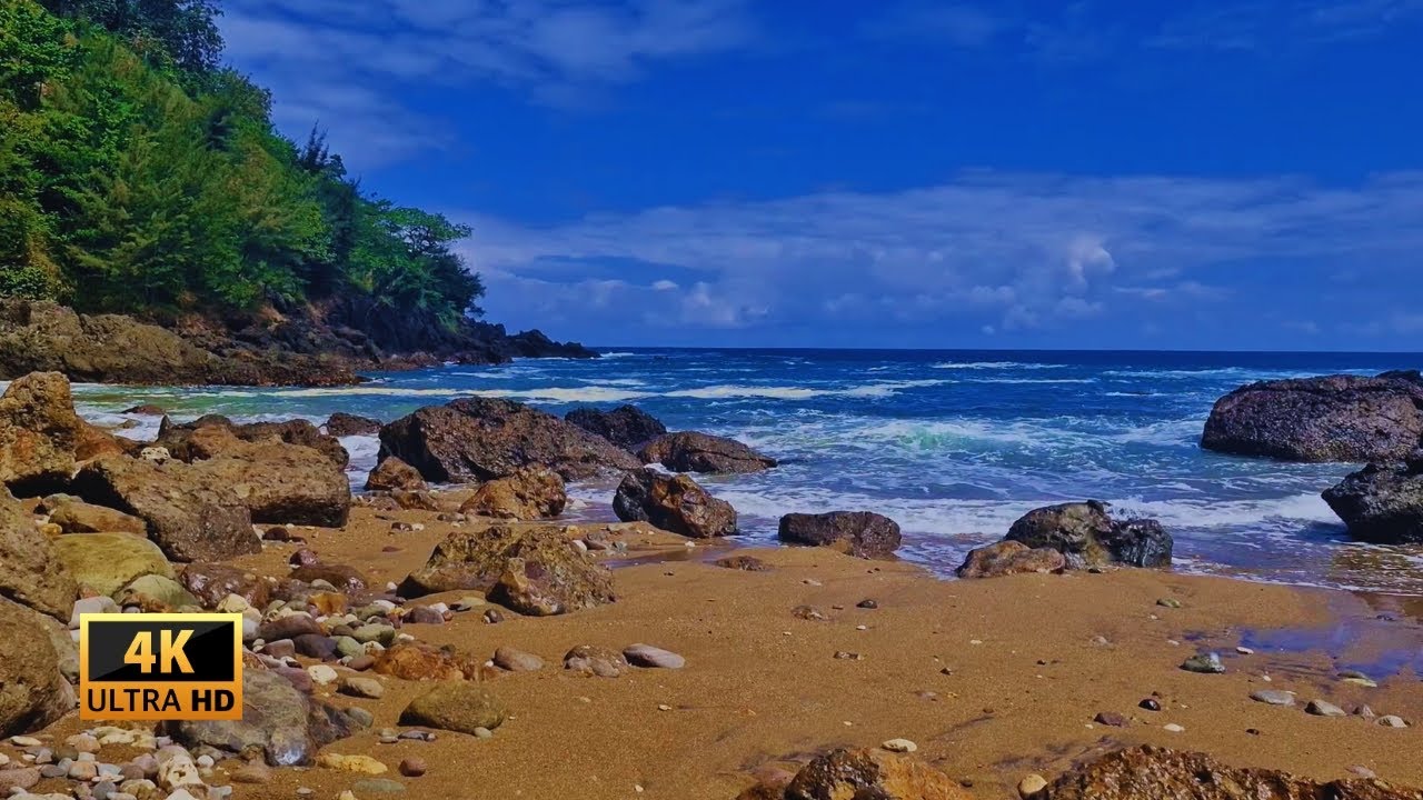 Tropical Beach Ambience in 4K Video - Ocean Waves For A Refreshing Day ...