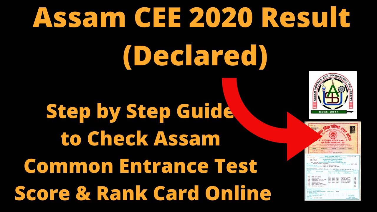 Assam CEE 2020 Result (Declared) - How to Check Assam Common Entrance ...