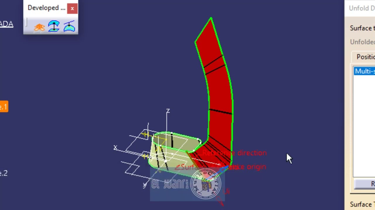 CATIA V5 desde cero. Comandos: Unfold, Blend, Multi-Section Surface ...
