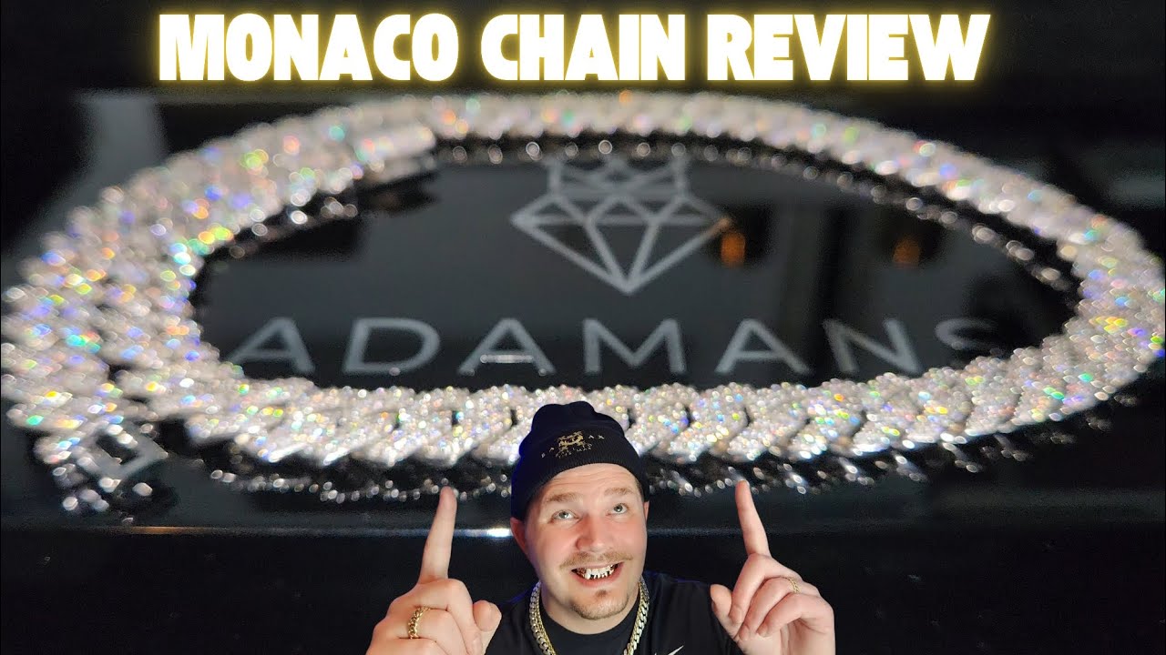 Adamans 14mm Moissanite Monaco Chain Review 🔥🔥🔥 - YouTube