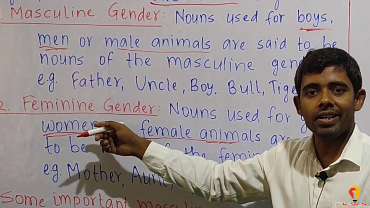 6.1 Gender (Noun) for class 3 students | learn Gender | Gender | learn ...