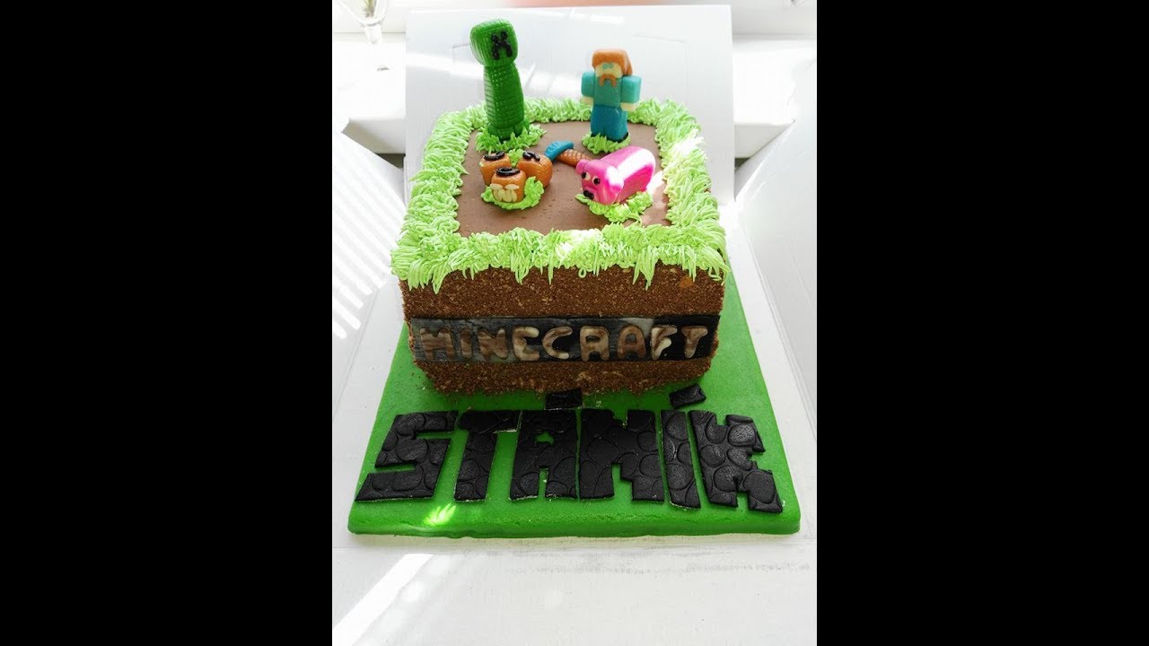 Narozeninový Minecraft dort/ How to make birthday Minecraft cake! | CZ ...