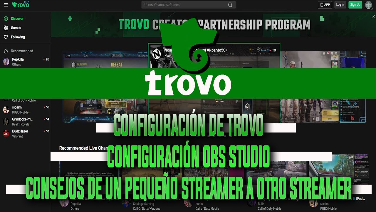TROVO//Configuracíon//Obs Studio//Consejos - YouTube