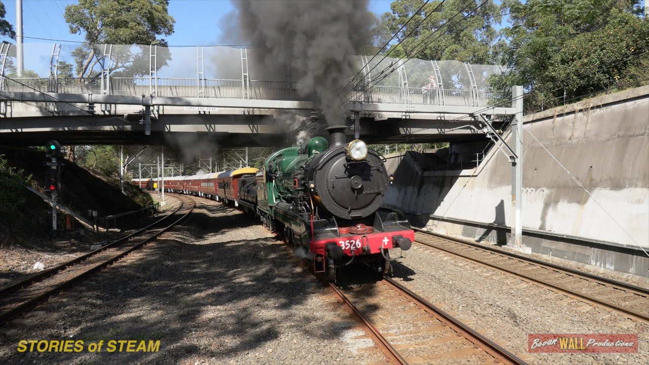 Australian steam locomotive 3526 - Beecroft - April 2024 - YouTube