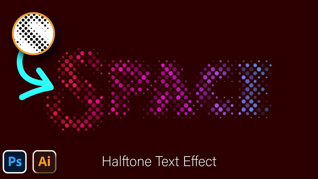 Halftone Text Effect Adobe Illustrator | Illustrator and Photoshop ...