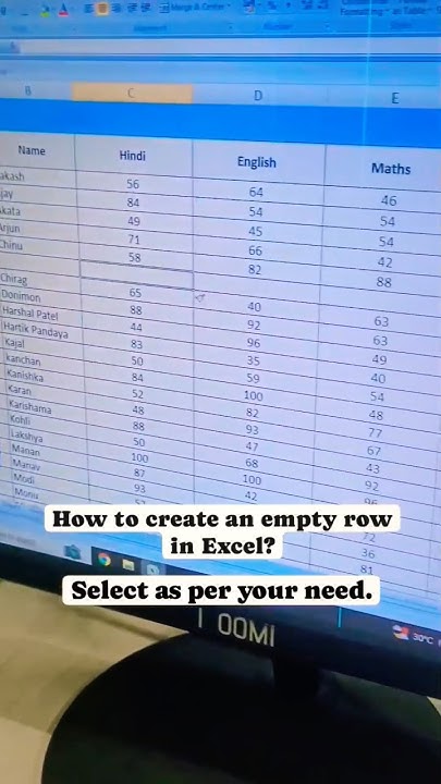 how to create an empty row in excel? select as per your needs #excel #exceltips #exceltricks # ...