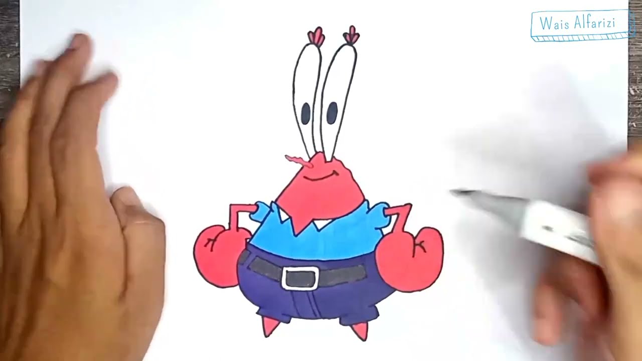 Cara Menggambar Tuan Krabs - Spongebob Squarepants - YouTube