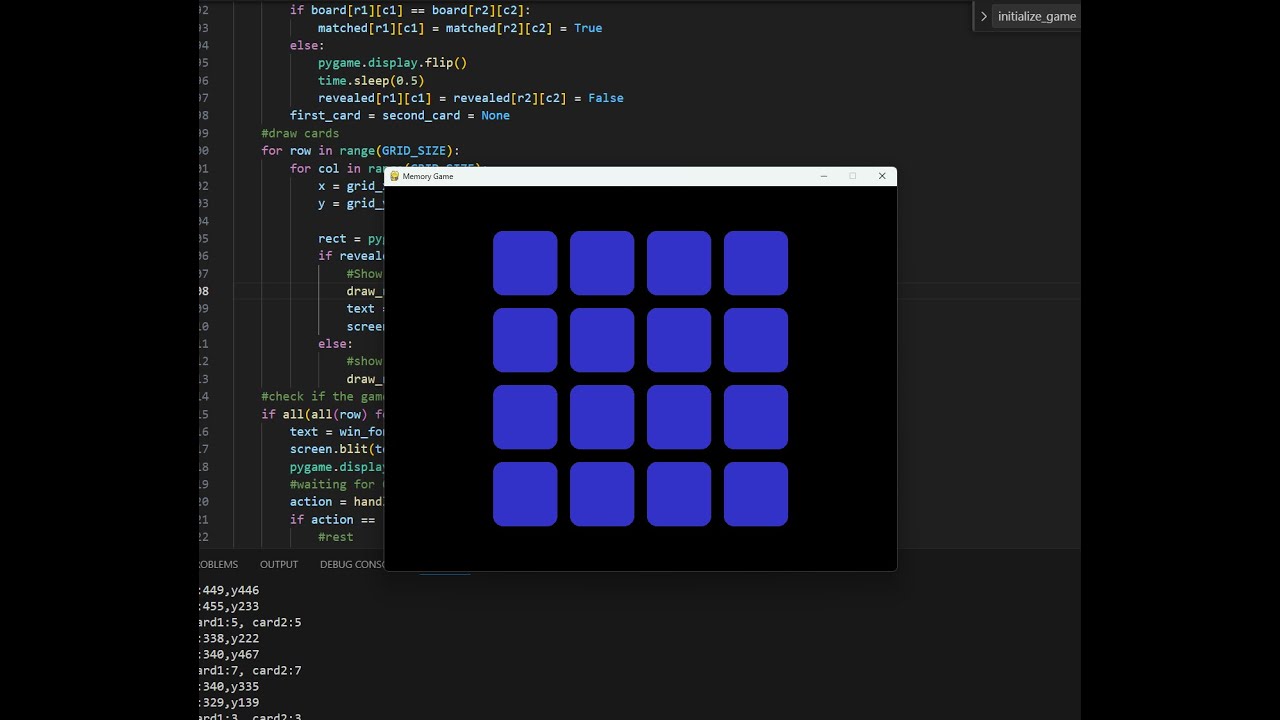 Build a Fun Memory Game in Python with Pygame | Interactive Card-Matching Challenge - YouTube