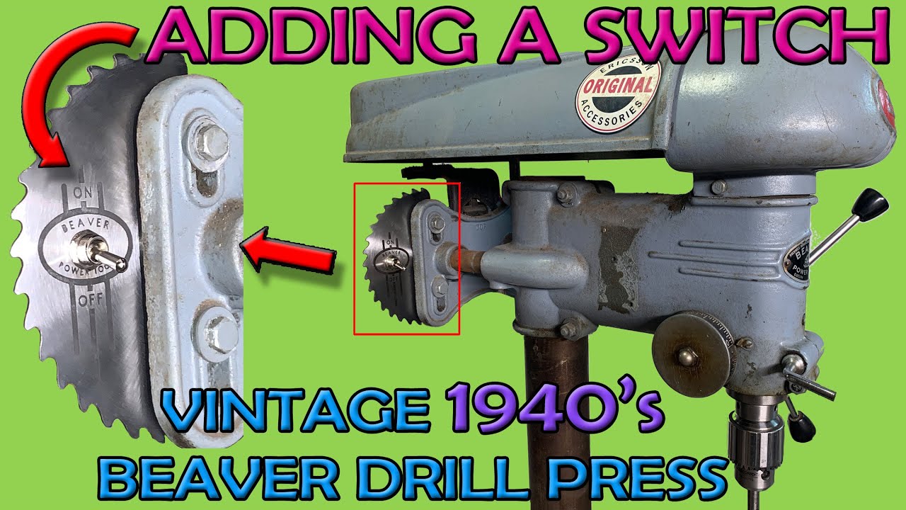Adding a rocker switch to my vintage 1940's drill press Beaver 3700 ...