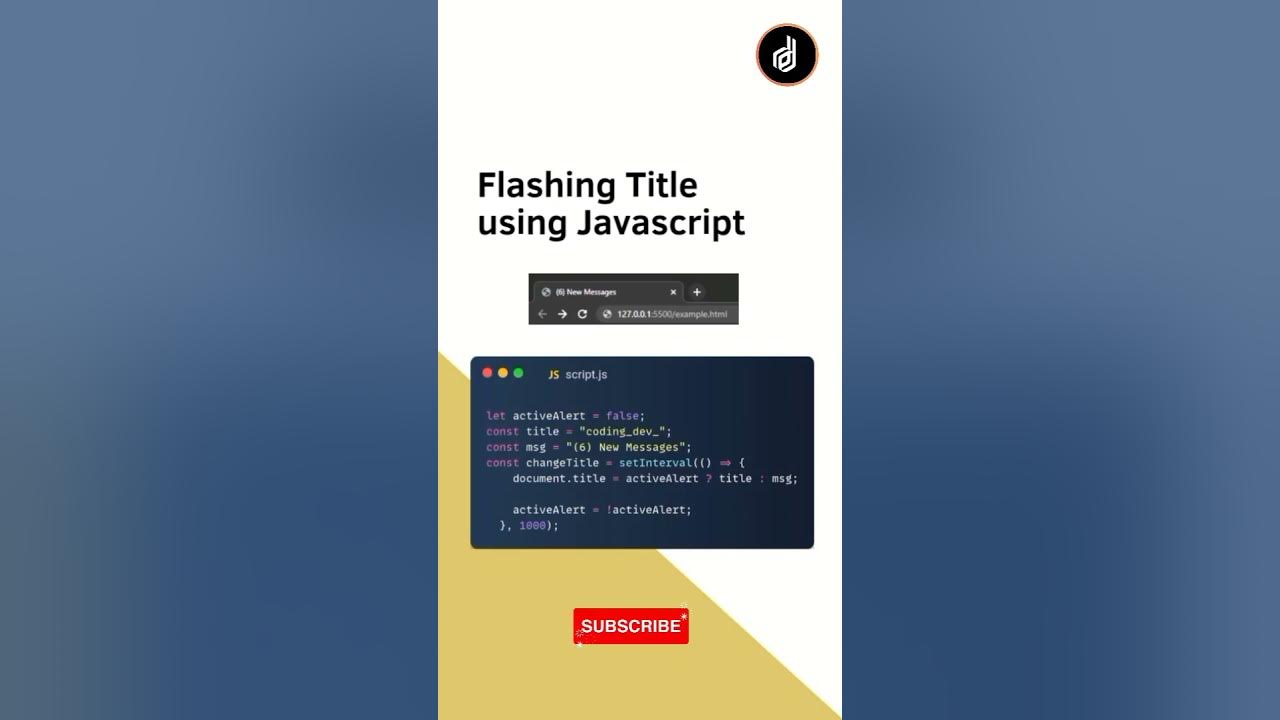 Flashing Title Using Javascript Youtube