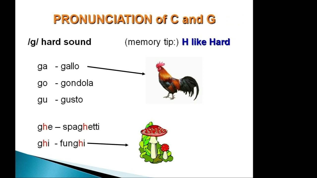 How to Pronounce the letters C and G in Italian - YouTube