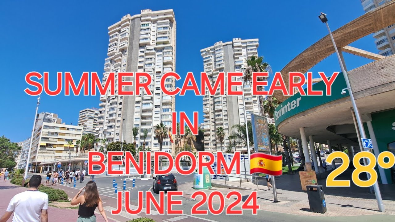 BENIDORM 🇪🇸 AV.DE XIXO / PONIENTE BEACH ⛱️ JUNE 2024 | 4K-HDR Walking ...