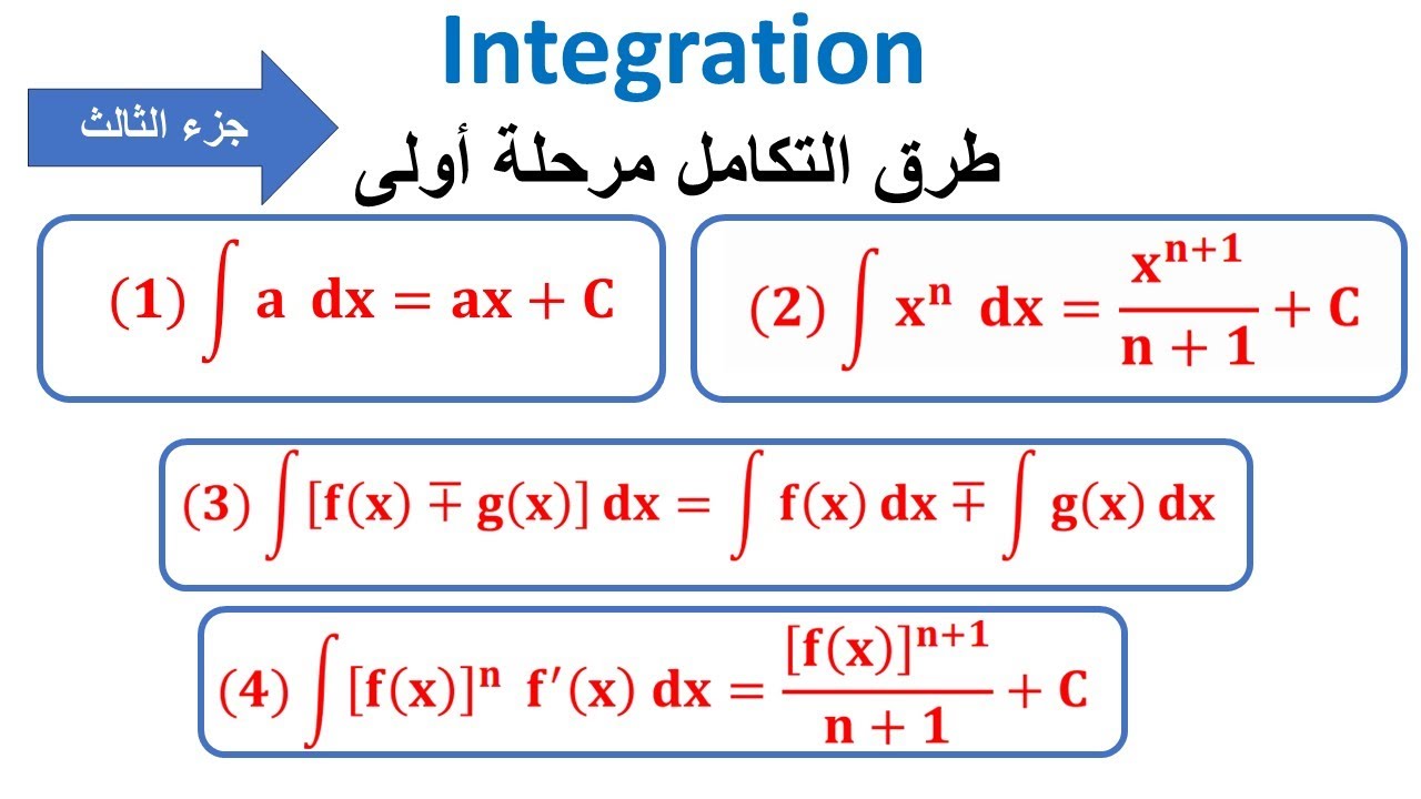 التكامل مرحلة الاولى هندسة التكامل integration جزء 3 - YouTube