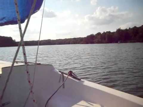 Paceship P2-16 sailboat, w/ Norse type square sail. Buriavimas - YouTube