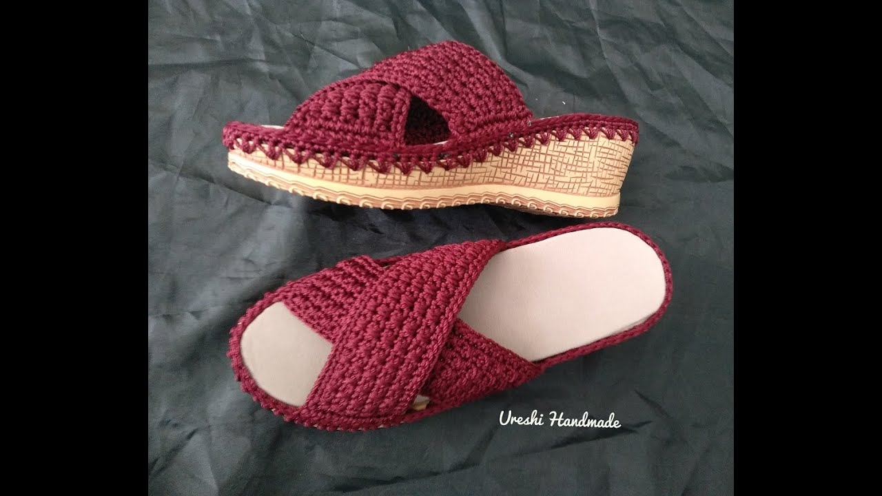 #sandalrajut #wedgesrajut Tutorial sandal wedges rajut untuk pemula ...