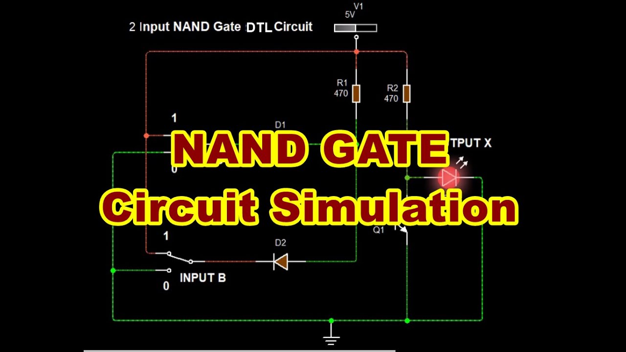 NAND GATE DTL, NAND gate circuit, 2 input NAND gate DTL circuit ...