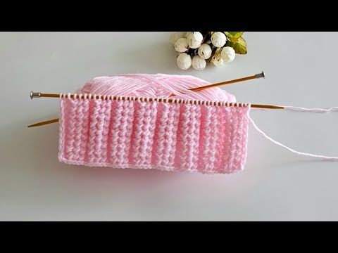 Gösterişli ve Güzel Yapımı Kolay İki Şiş Örgü Modeli Desen #knitting #keşfet #handmade #pattern 