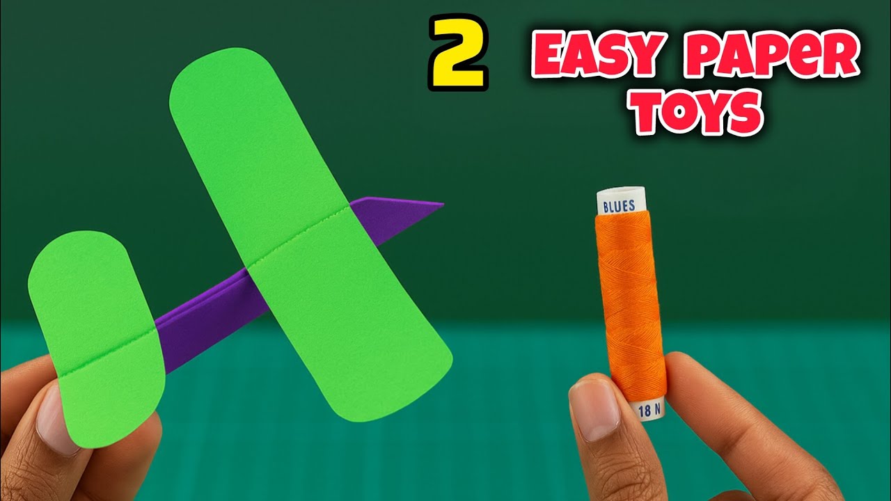 2 EASY PAPER TOY, BEST PAPER TOY IDEAS, HOW TO MAKE PAPER FLYING TOYS ...