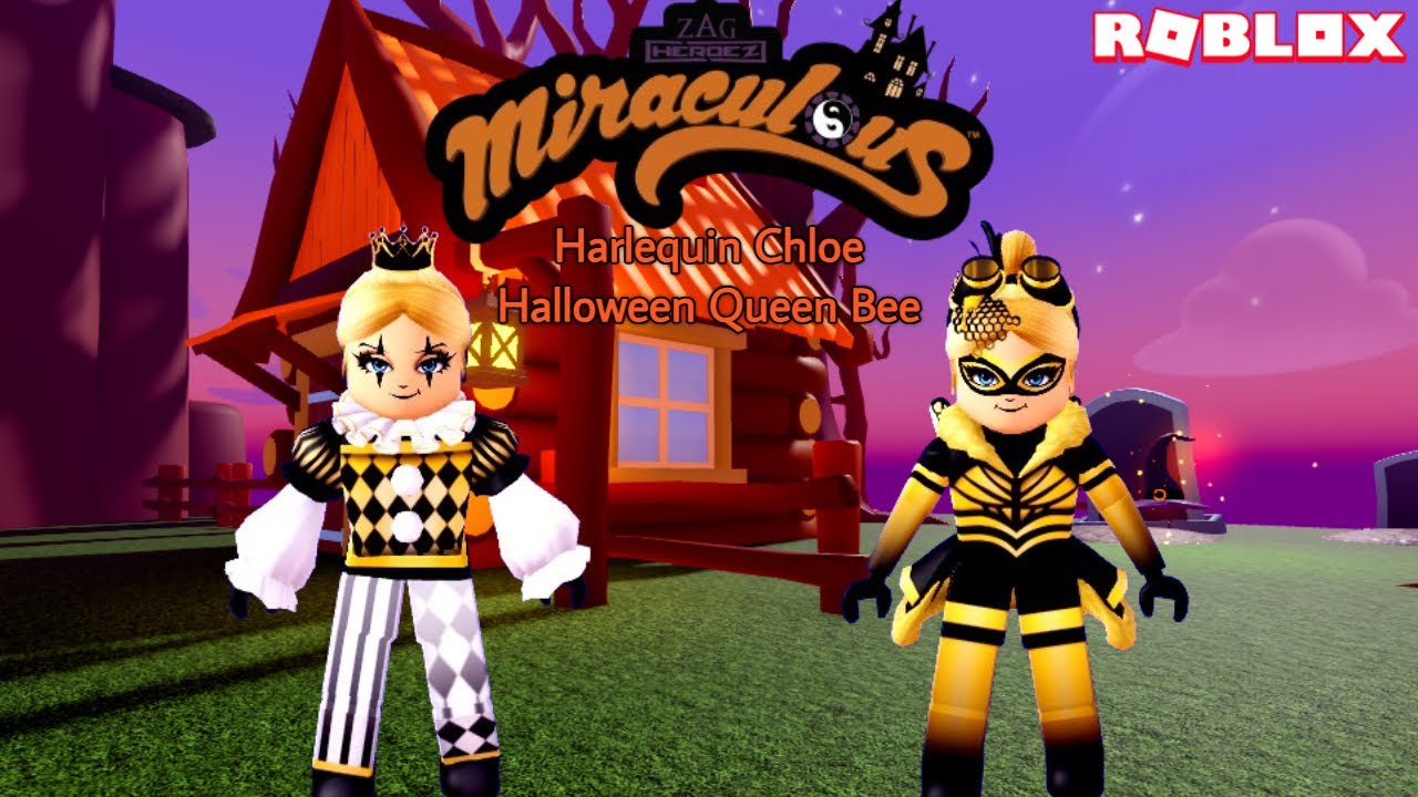 New Halloween Queen Bee & Harlequin Chloe in Miraculous RP Roblox - YouTube