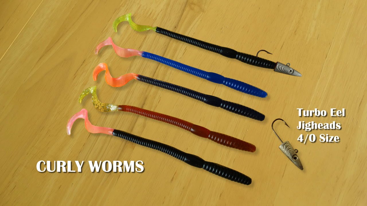 Curly worms soft flexible jellies with great curl tails coupled to 4/0 ...