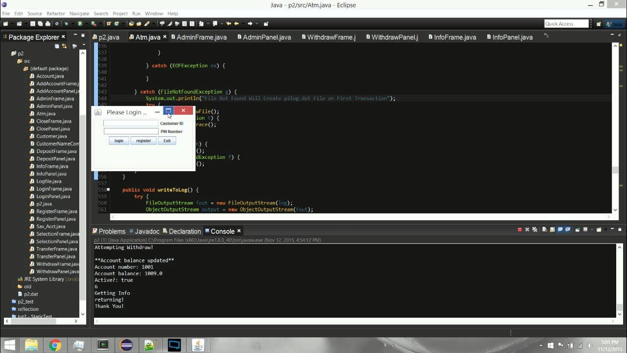 ATM Gui in Java - YouTube